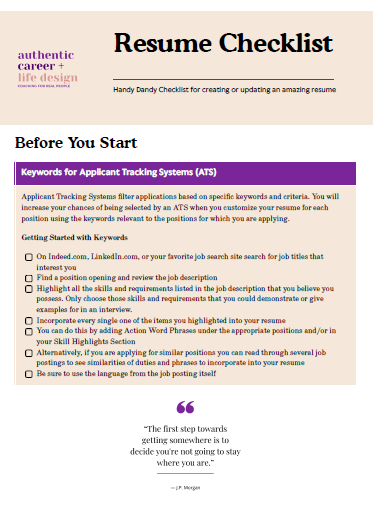 Step Three: Crafting Your Resume – authentic career + life design